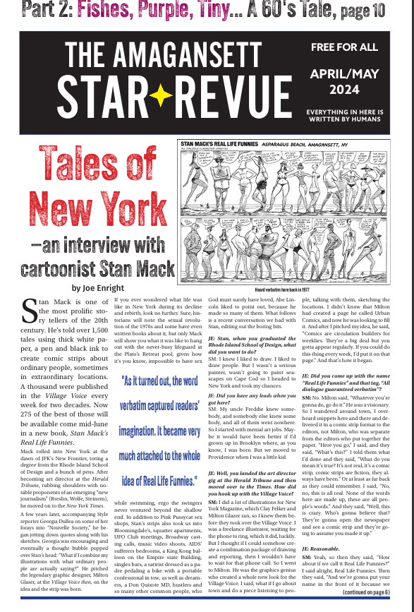 An Interview with Stan Mack – Joe Enright's Stuff